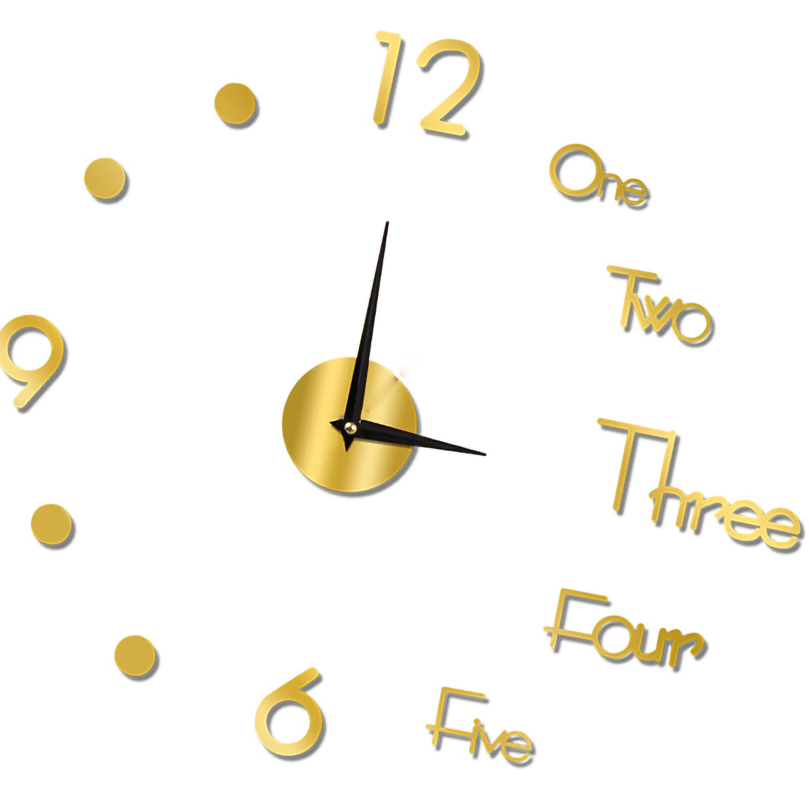 Настенные часы с ночником, безрамные декоративные светящиеся бесшумные часы для гостиной, спальни, золотые, большие, 130 см/51,18 дюйма