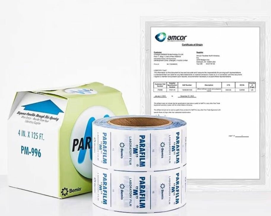 Герметизирующая плёнка Parafilm, для лабораторных экспериментов, эластичная, 10х38 метров