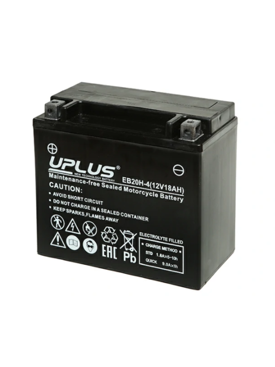Аккумулятор мото UPLUS AGM EB20H-4 18Ah 310A прямая полярность (YTX20) (175х88х155)