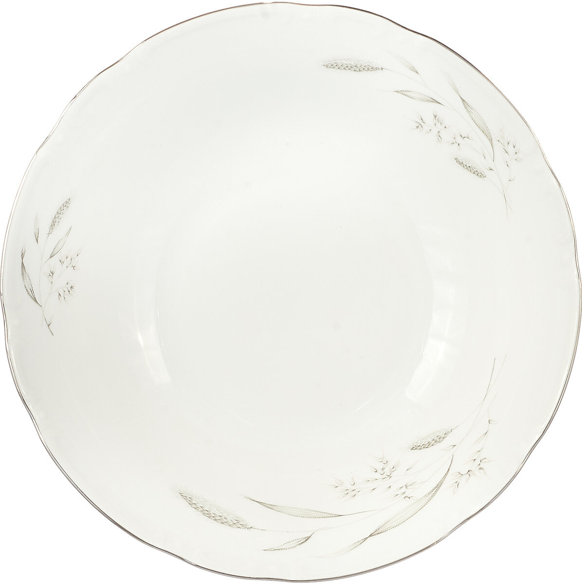 Салатник круглый 25 см; "Constance", декор "Серебряные колосья, отводка платина", Thun/ БТФ0749