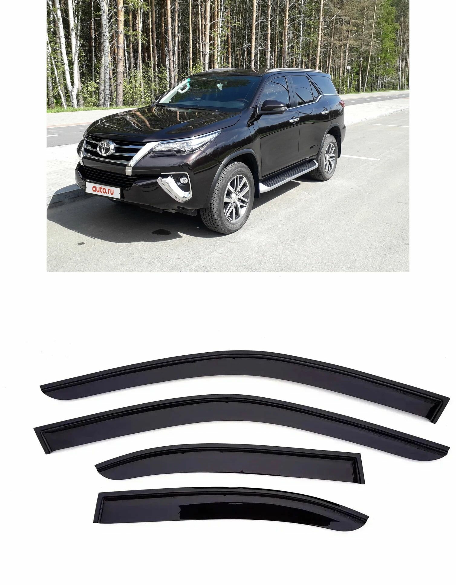 Дефлекторы боковых окон TOYOTA Fortuner Тойота Фортунер (2015-2020)
