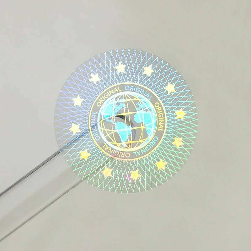 Голографические наклейки для маркировки, прозрачные. диаметр 20 мм. 98 штук.