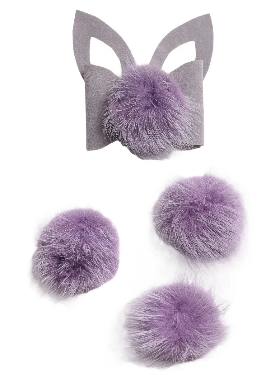 Помпон-половинка меховой на основе 5см (5шт)