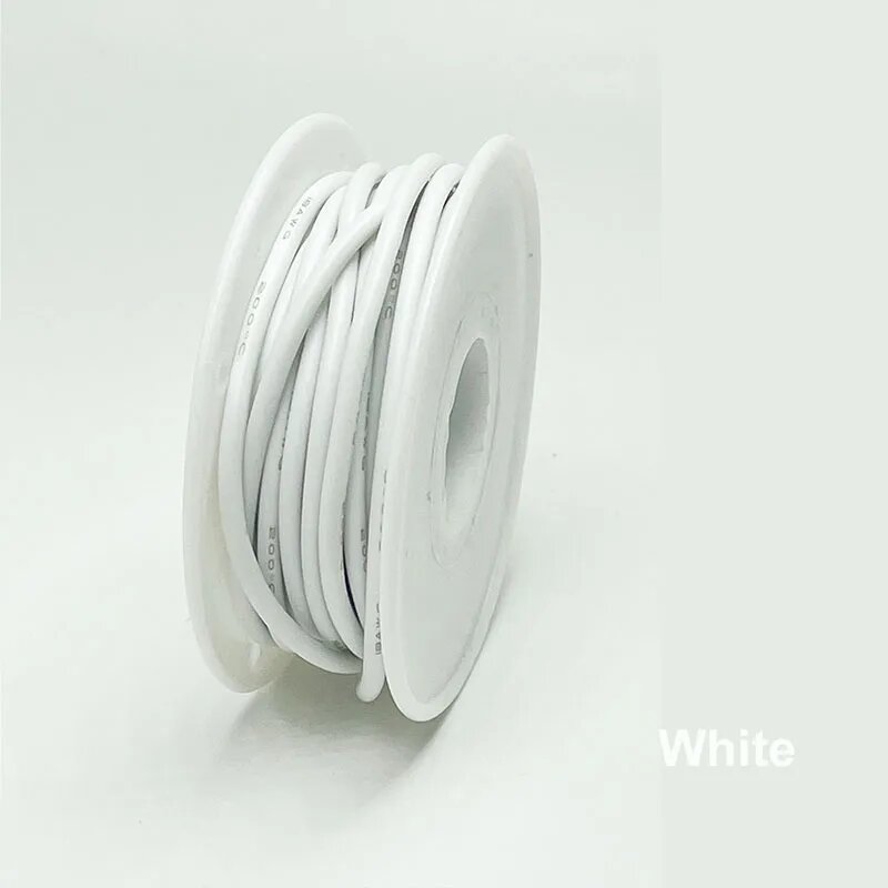 Силиконовый провод 16/17/18/20/22/24/26/28/30 AWG 18 AWG-5m 1roll, White