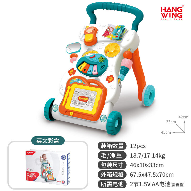 Кросс-бордерный популярный детский ходунок, музыкальный скользящий ходунок для детей, анти-переворот, многофункциональный ручной ходунок