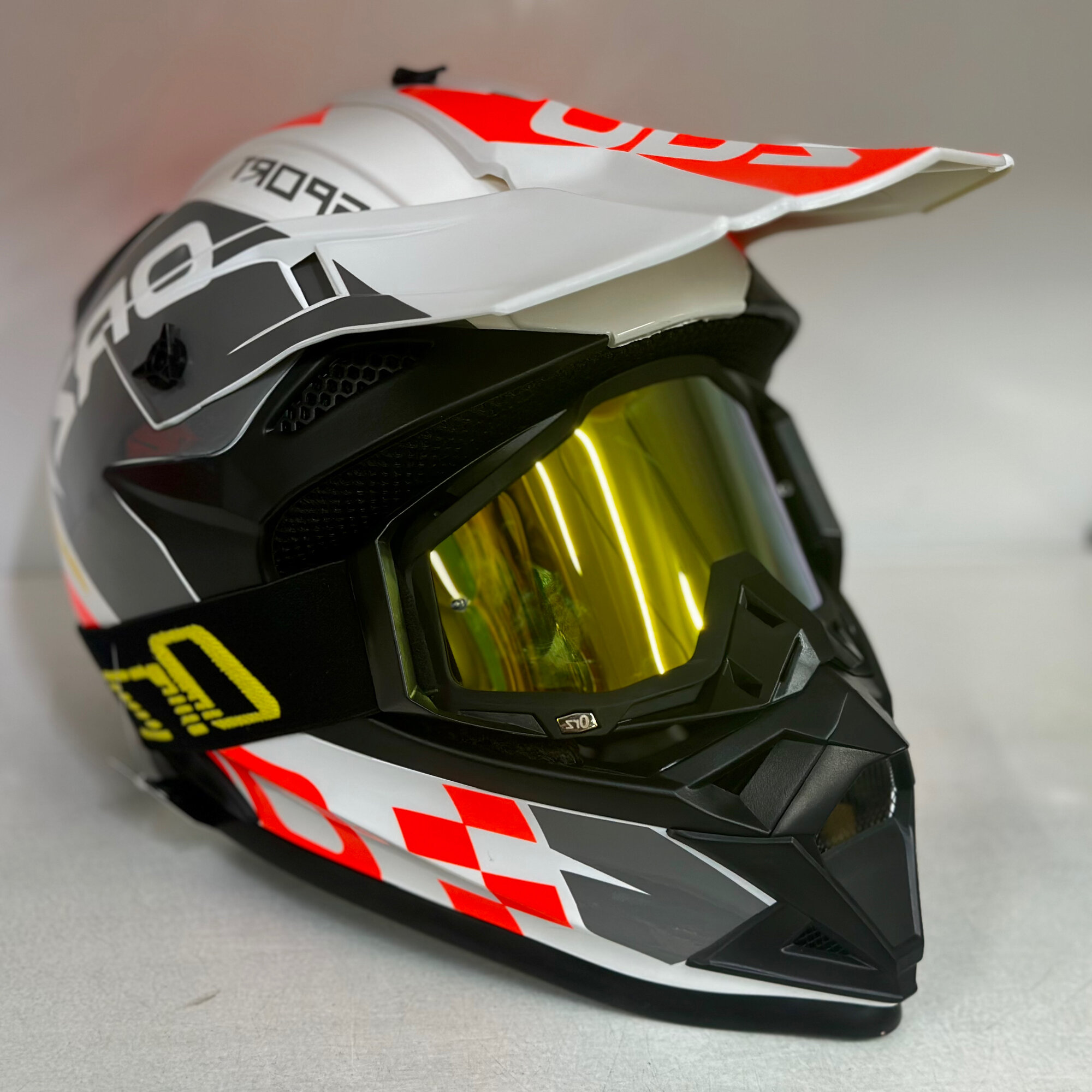 Мотошлем кроссовый (эндуро, питбайк) с очками ORZ-003, размер L