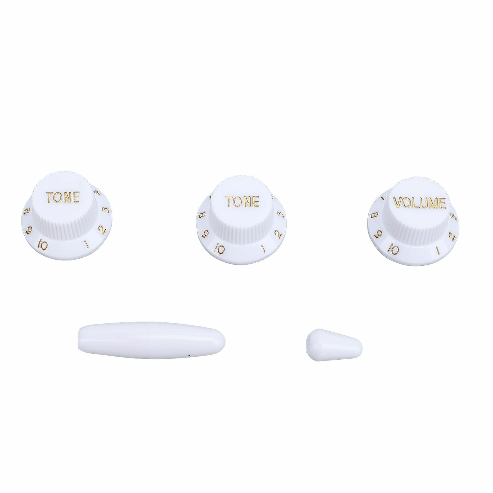 Набор ручек потенциометра для гитары, пластиковые ручки регулировки громкости и тембра, точная посадка, белый цвет с золотыми надписями для занятий