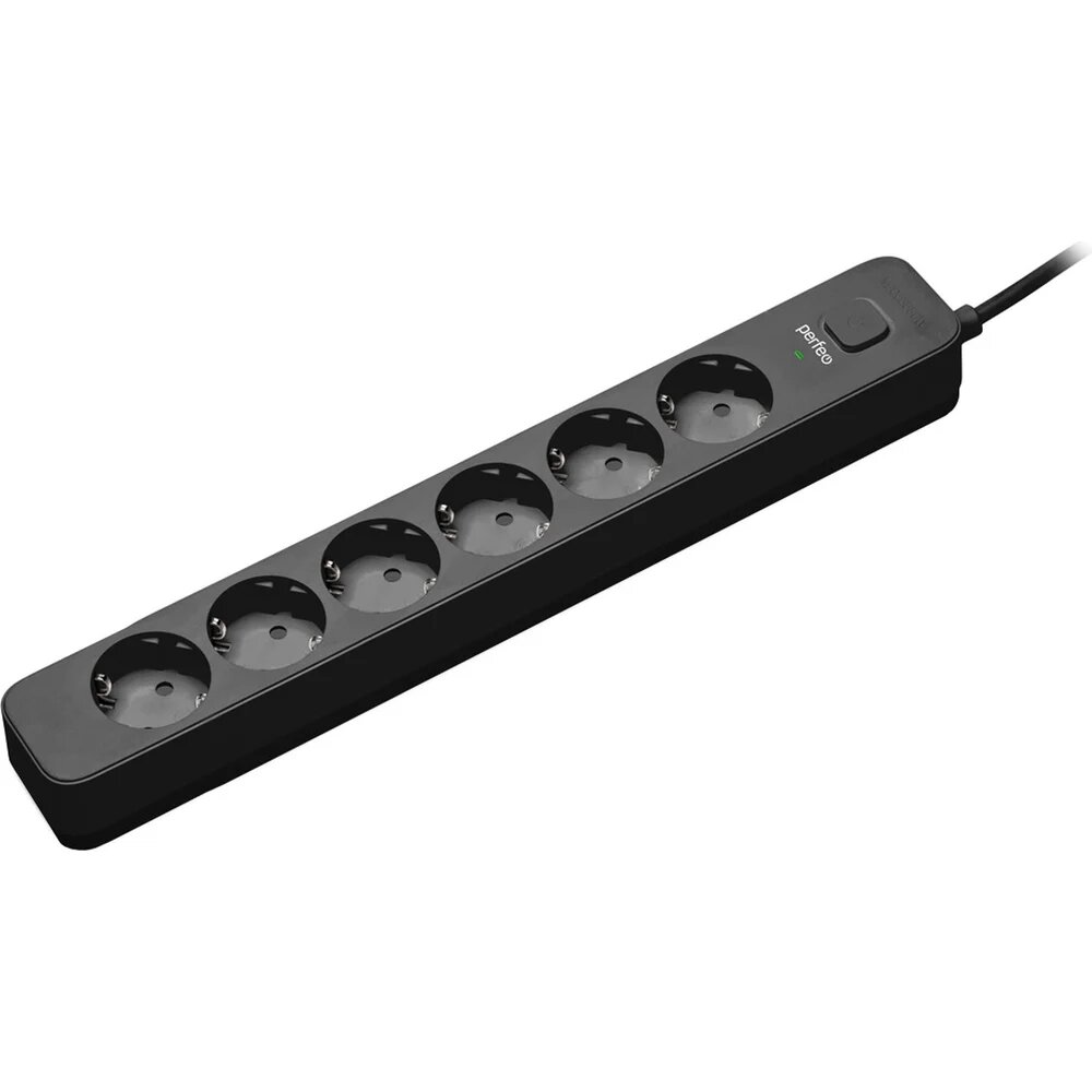 Perfeo Сетевой фильтр "Power Stream", 2500W, 5 метров, 6 розеток, черный 30016448