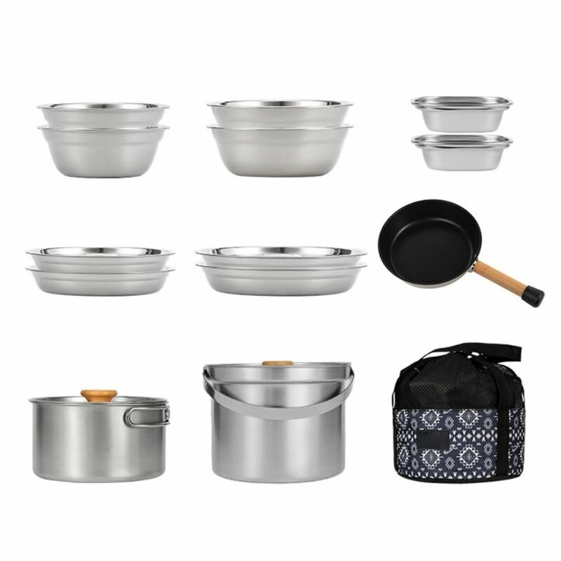 Портативная кастрюля для супа из нержавеющей стали 304, сковорода для жарки