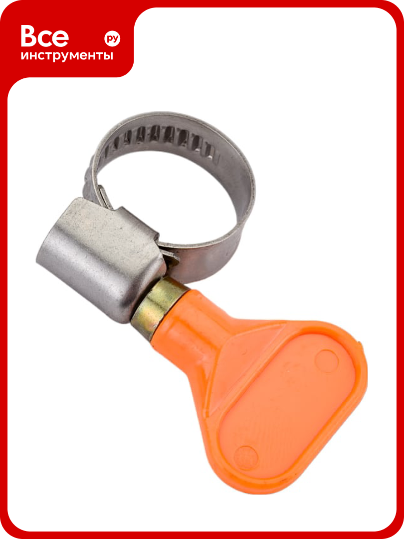 Хомут Novocraft бабочка, нерж, D 10 х 16 mm, 100 шт, хомут из нержавеющей стали с барашком для трубных соединений