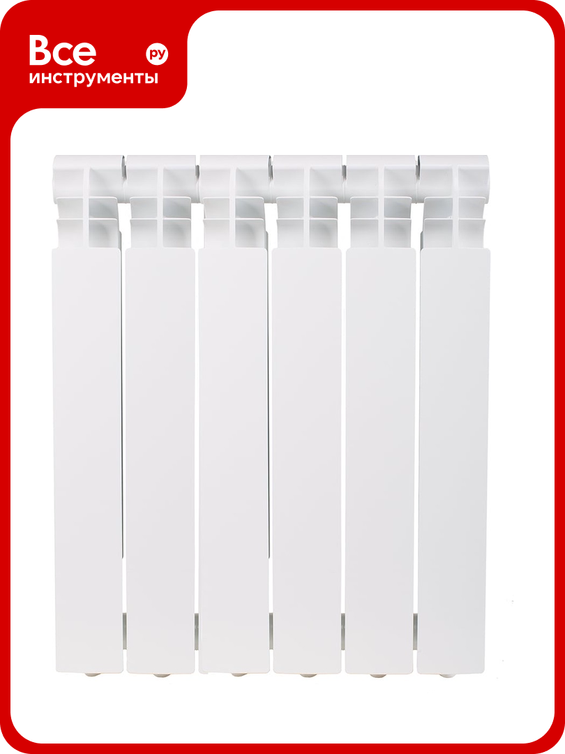 Алюминиевый радиатор OASIS ECO 500/96/6 плоскосекционный, боковое подключение, настенный тип установки