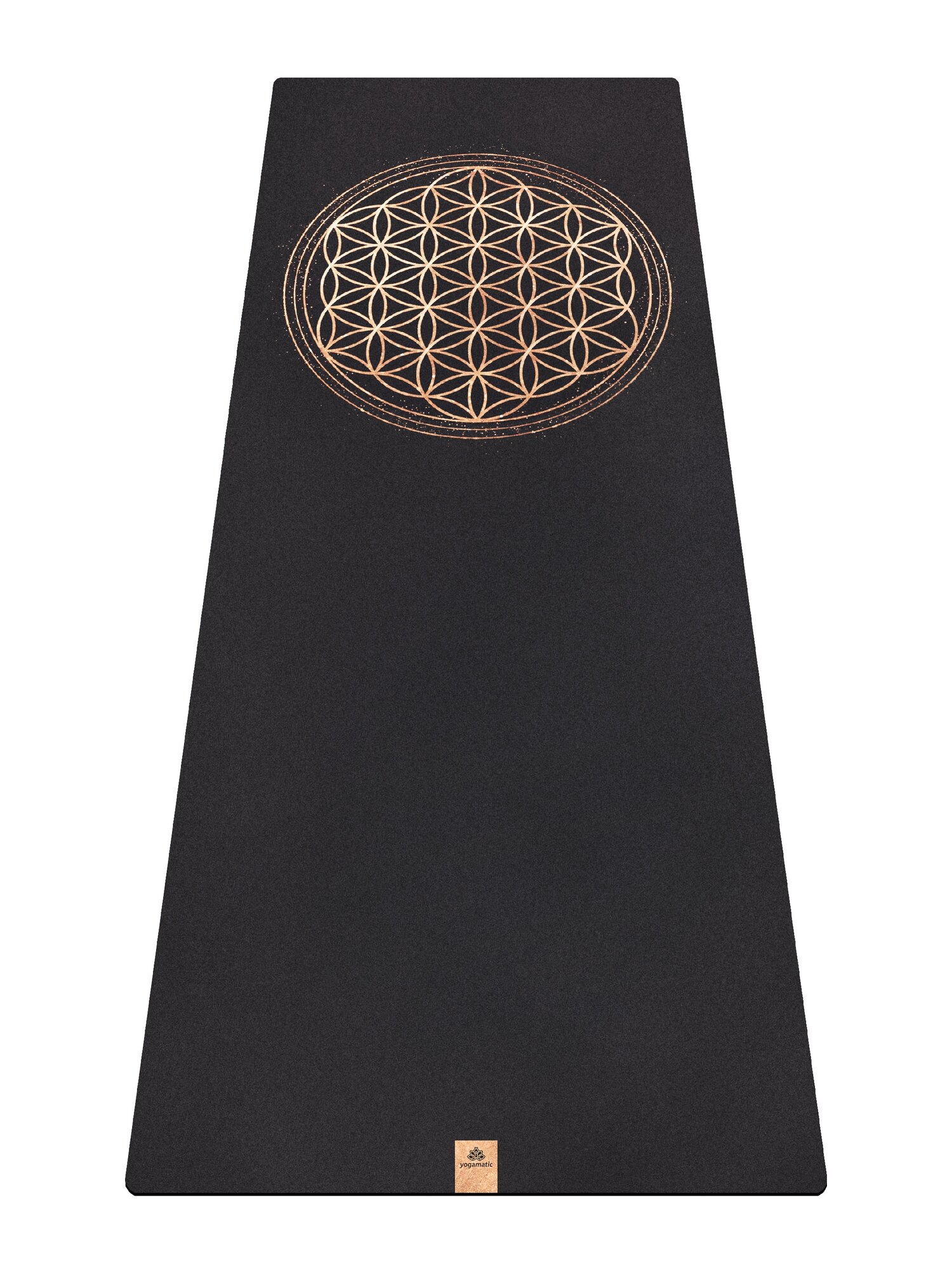 Коврик для йоги и фитнеса складной каучук+хлопок трэвел - Арт Йогаматик Цветок Жизни, 173x61x0.1 см