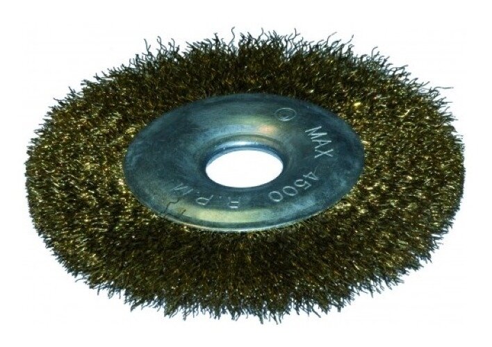 Щетка крацовка 888 для УШМ, плоская, крученая, стальная омедненная проволока, 150мм / инструменты