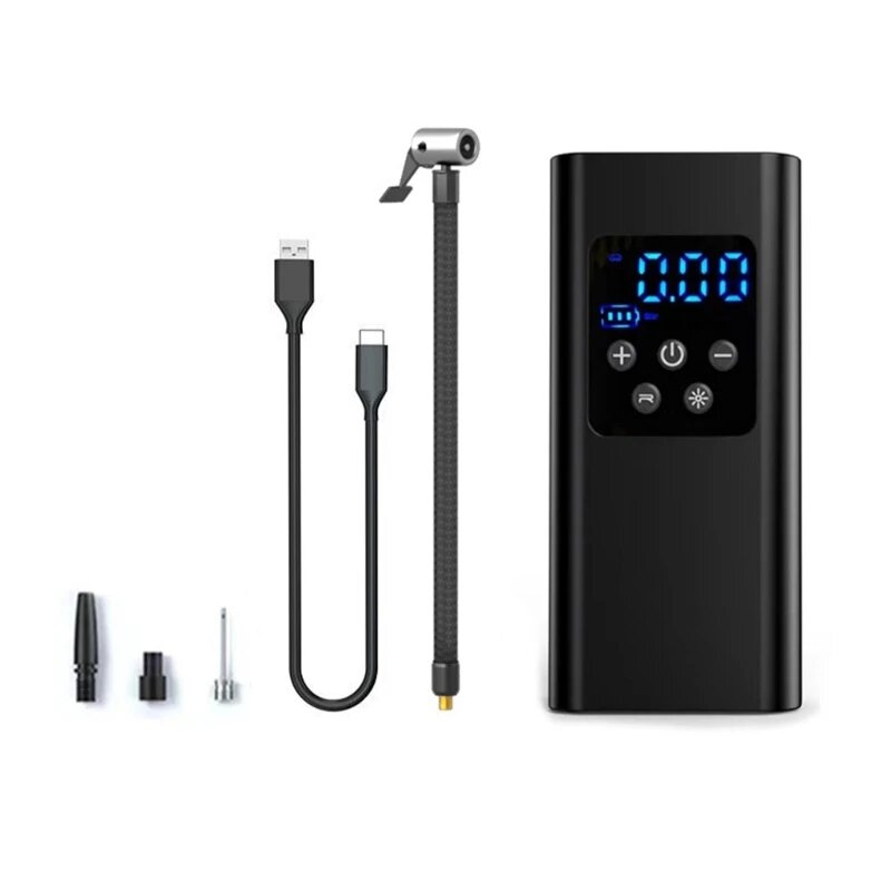 Автомобильный электрический воздушный компрессор, беспроводной портативный насос, накачка шин, цифровой дисплей, wireless