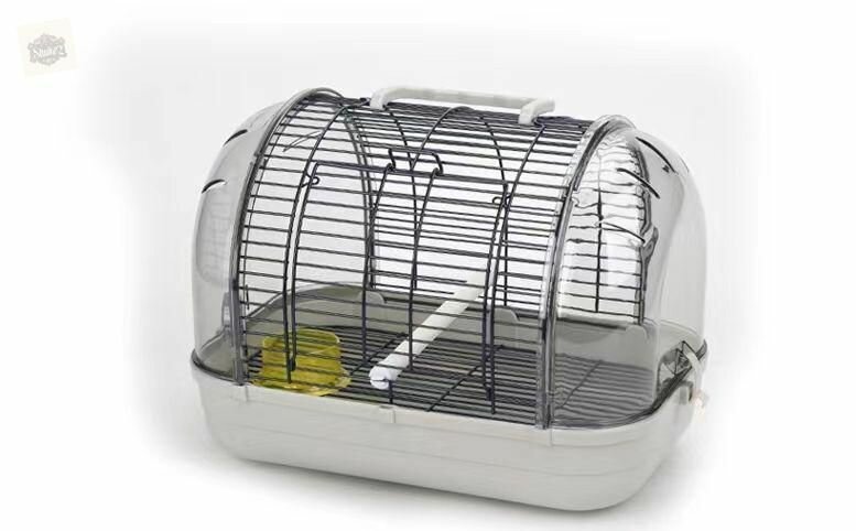 Переноска для птиц, серая, карликовые, 32 см х 21 см х 22 см