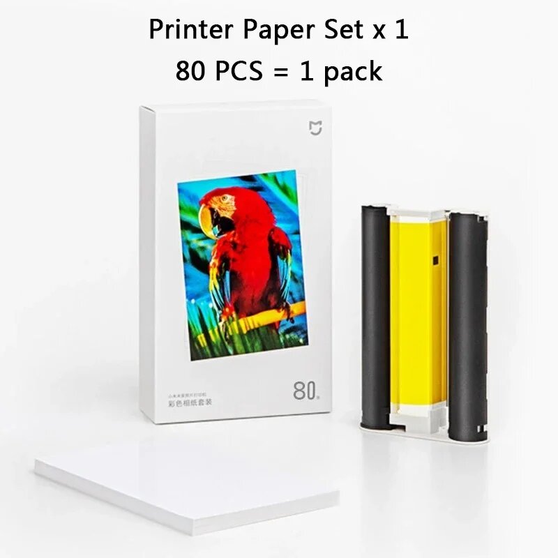 Набор фотобумаги Xiaomi 1S для фотопринтера 6 дюймов, 6inch 80 pcs paper