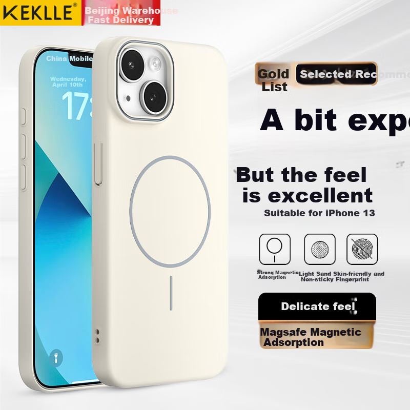 KEKLLE [Beats Style] iPhone 13 Case Apple 13 Protective Cover Magnetic Wireless Charging Frosted Anti-drop Soft Edge Protection Case Peak Rock Color