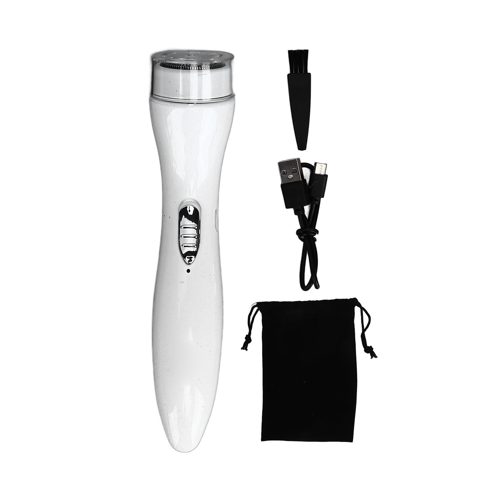 Электрическая бритва Портативная тихой высокоскоростной мини -автомобиль Дом вращение головки двойной кольцо сетка сетка электрическая шейвер белый