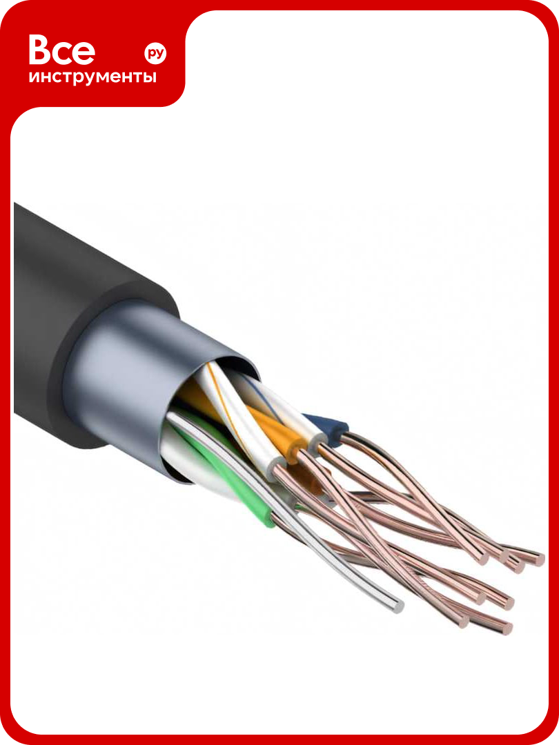 Кабель PROconnect витая пара FTP 4PR 24AWG, CCA, CAT5e, наружный OUTDOOR, бухта 305 м -3