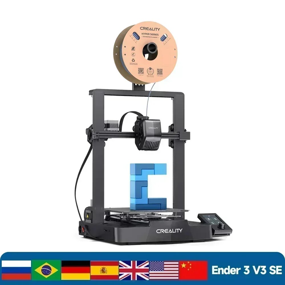 Creality 3D-принтер Ender 3 V3 SE / Ender 3 V3 KE, 250-500 мм/с, автовыравнивание Прямая экструзия, дисплей МЕ, автоматическое выравнивание, двойной 3D принтер Z-axis Филамент с автоматической загрузкой, Ender 3 V3 SE, 3D Printer