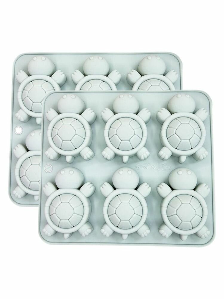 1/2 шт. силиконовых формочек для льда в форме черепахи, многоразовых, антипригарных