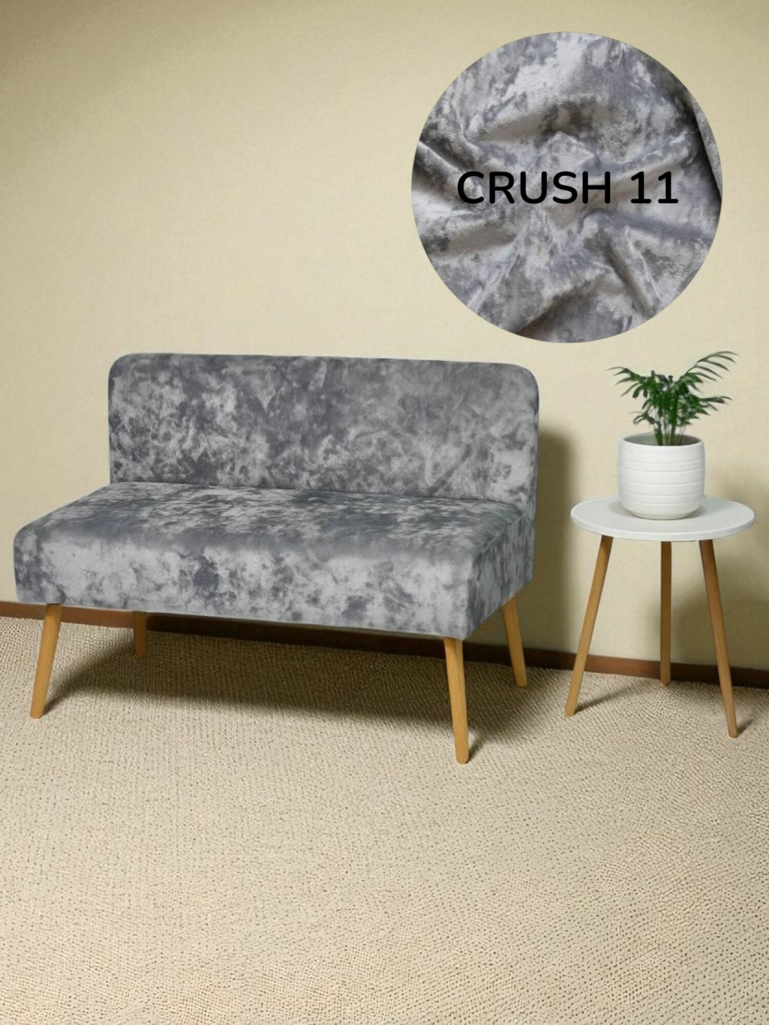 Диван на кухню Эли диван прямой (кухню, офис, прихожую, балкон) велюр серый Crush 11