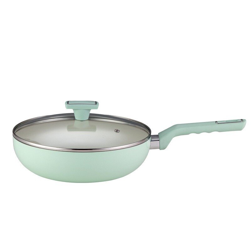 Керамическая сковорода с антипригарным покрытием Графеновый вок с плоским дном Бытовая сковорода для тушения без покрытия Универсальная плита