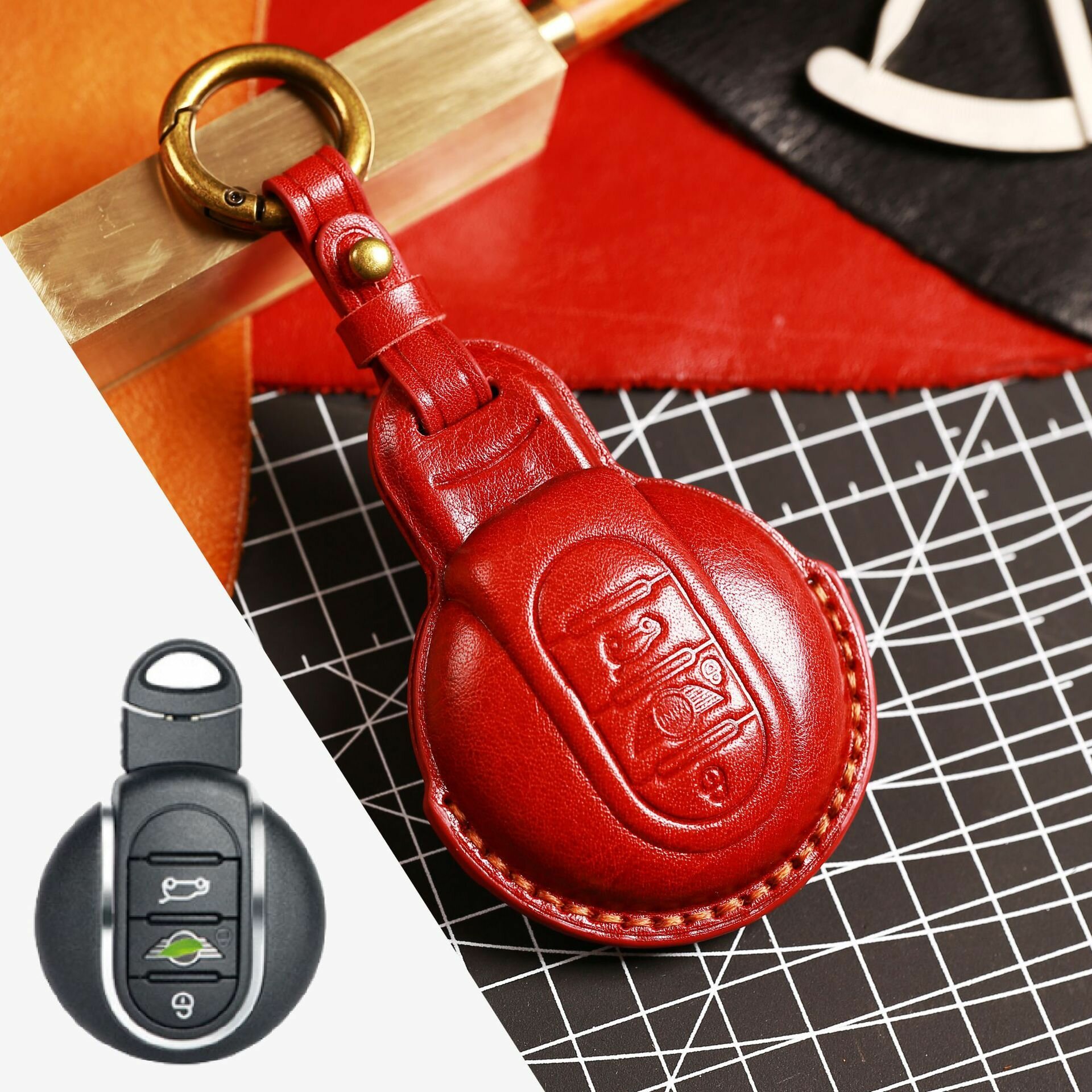 Чехол для автомобильного брелка BMW красный Чехол для автомобильного брелка