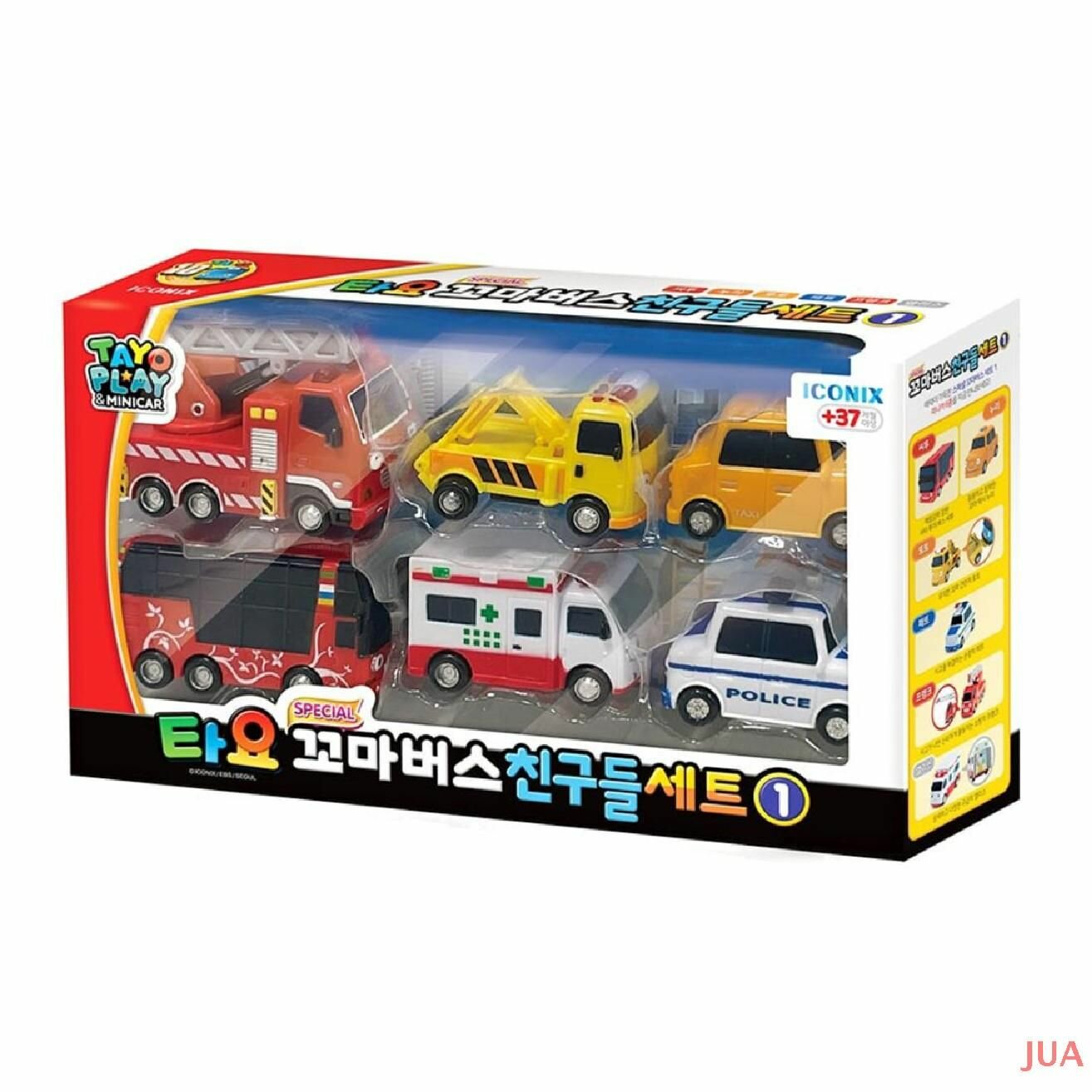ICONIX Маленький автобус Тайо - Друзья: Специальный набор из 6 игрушек, сет 1 (Тото, Ситу, Элис, Фрэнк, Пэт, Нури) / TAYO Little Bus Friends Special 6 pcs Toy Set 1-null