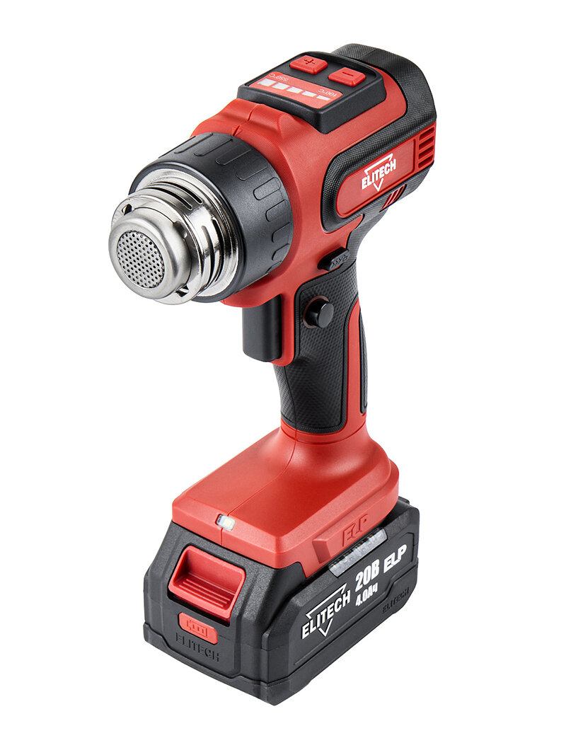 Пистолет горячего воздуха Elitech ТВА 20СЛ5, аккумуляторный, кейс, 20 л/м