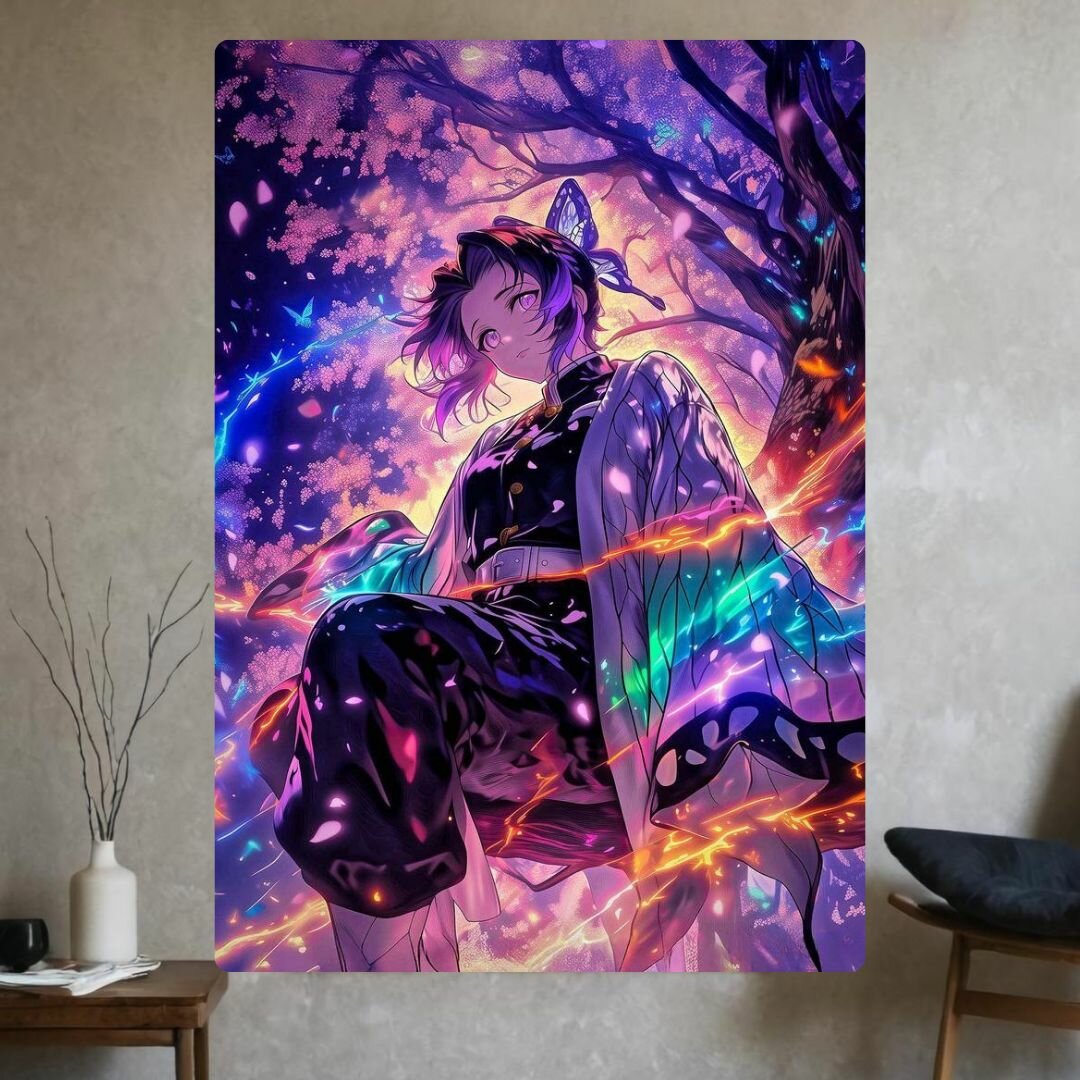 Картина на металле (аниме -Клинок, рассекающий демонов) Шинобу Кочо,20*30см