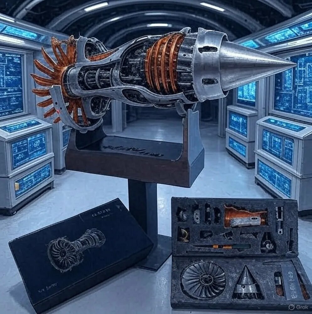 Модель авиационного двигателя, работающая, развивающие игрушки для детей , с ручными инструкциями