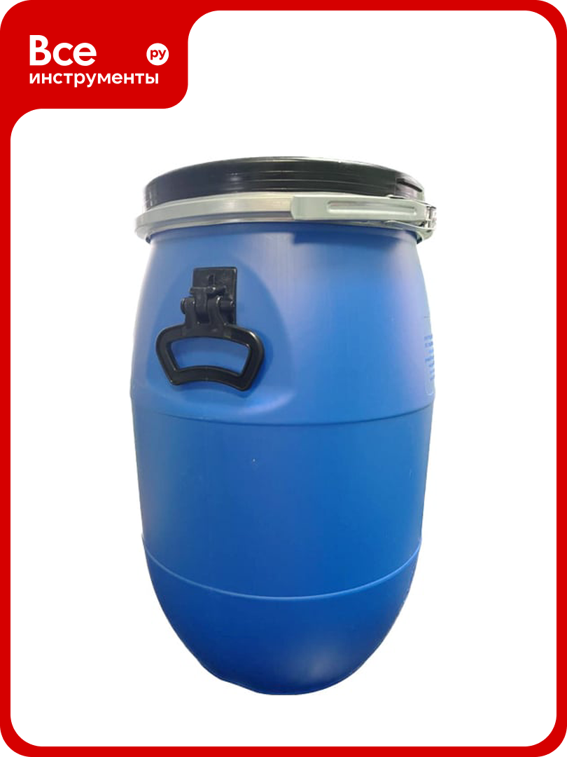 Бочка, Тара. ру, Тара. ру п/э 65 л, круглая, с усиленной ручкой, с черной крышкой, с металлическим обручем