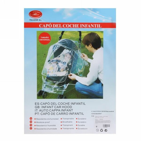 Антимоскитный дождевик, для коляски, прозрачный, полиэстер, 140 х 50 см