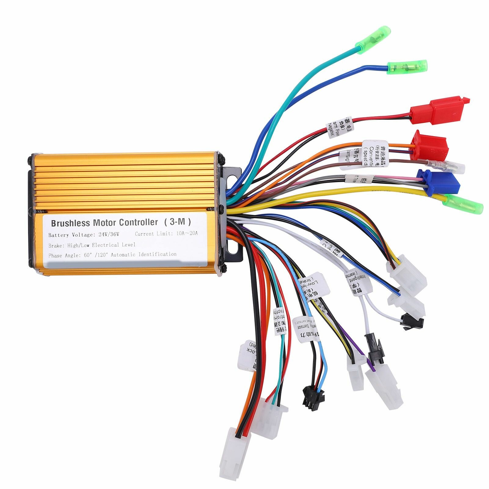 Контроллер электродвигателя велосипеда с 6-ламповым синусоидальным двигателем, 3 режима, 24-36 В, бесщеточный регулятор скорости для скутера и электровелосипеда