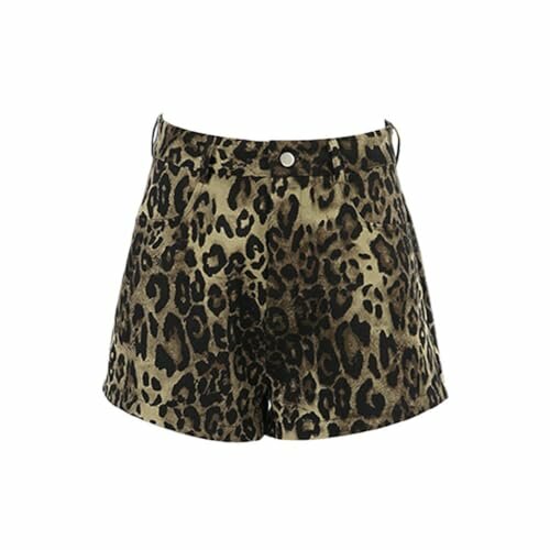 Узкие шорты из хлопка с низкой посадкой и леопардовым принтом