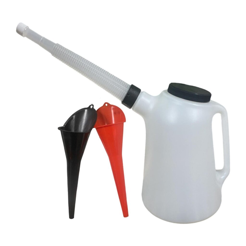 5-литровый Дозатор Жидкого масла с Герметичными Крышками и Прикрепляемой Воронкой с Носиком