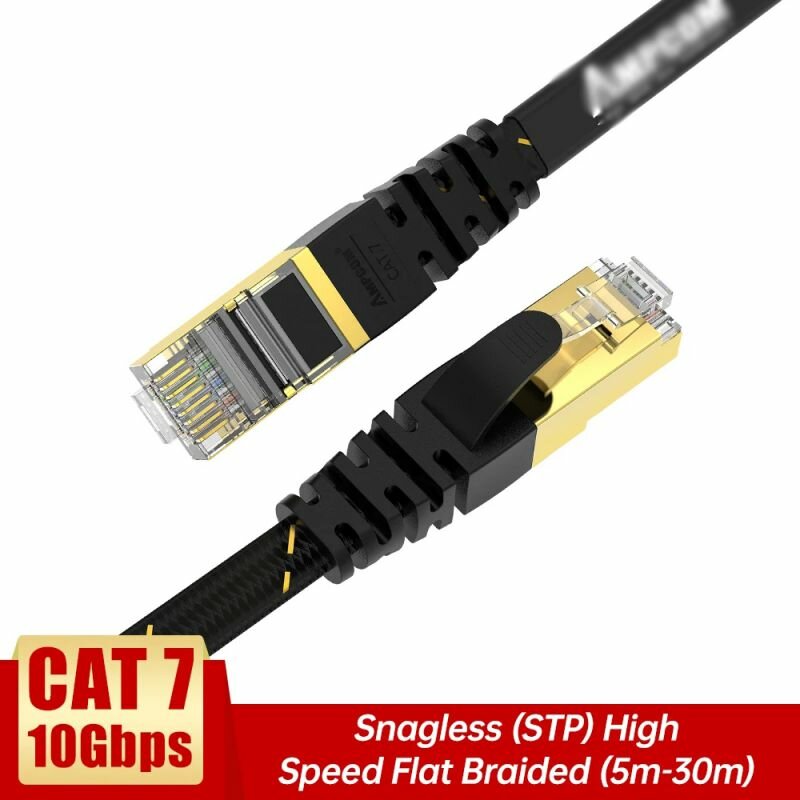 Кабель Ethernet RJ45 Cat7, сетевой кабель STP RJ45, плоский сетевой кабель, соединительный кабель Ethernet
