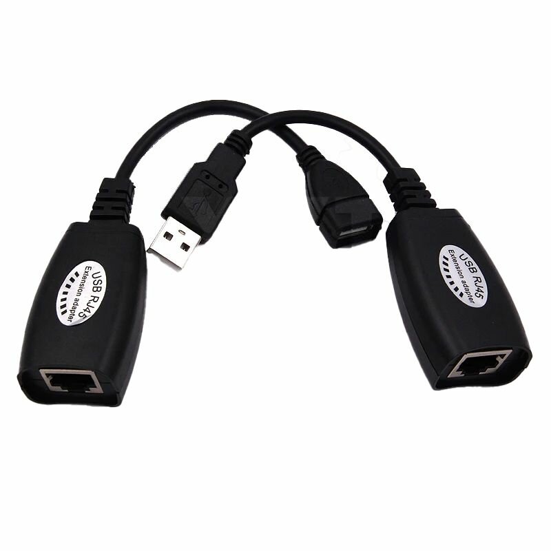 2 шт. новых USB - RJ45 RJ45 LAN-кабель-удлинитель, адаптер-удлинитель для кабеля Cat5 RJ45 Cat6, черный сетевой аксессуар, новые
