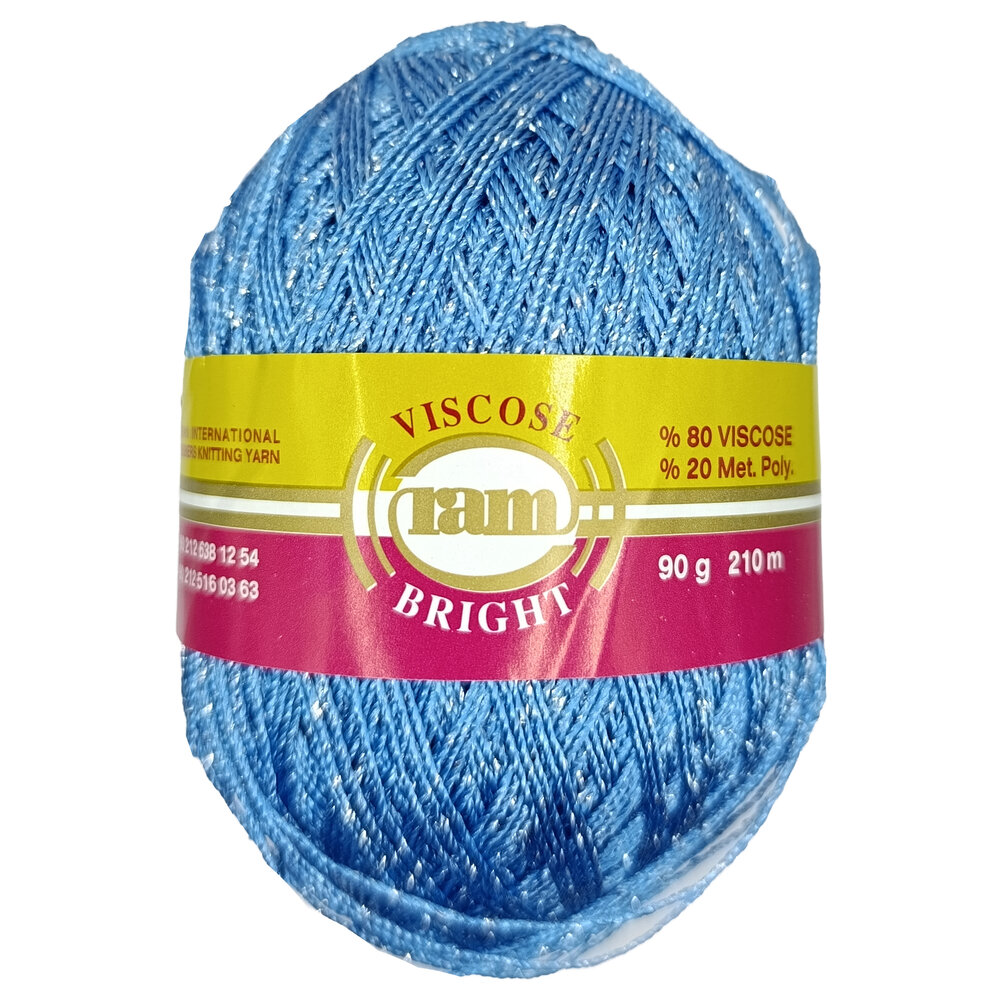 Пряжа для вязания Ram (YarnArt) Bright 020 голубой 1 моток 90 гр/340 м 80% вискоза, 20% металлик