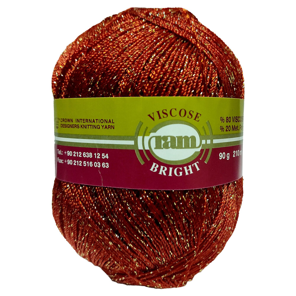 Пряжа для вязания Ram (YarnArt) Bright 015 красный 1 моток 90 гр/340 м 80% вискоза, 20% металлик
