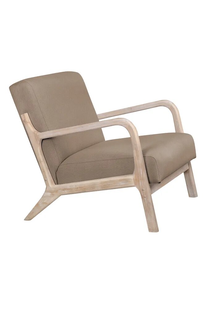 Низкое лаунж-кресло Mak-interior "Cody B-hazel", деревянное с подлокотниками