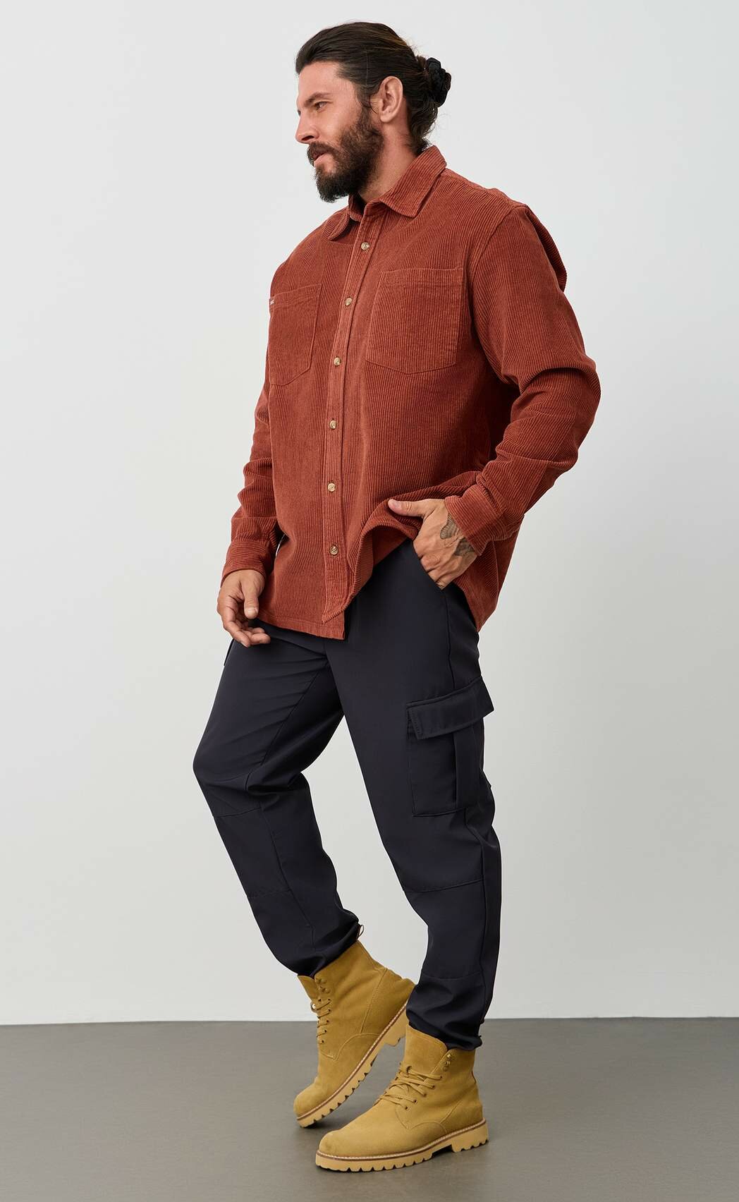 Рубашка вельветовая рубашка-куртка 2XL(54-56)