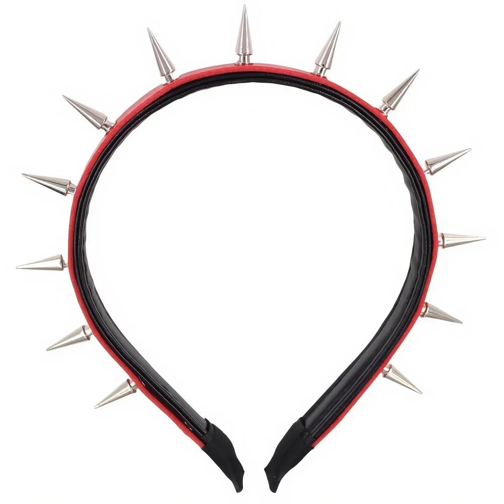 Обруч панк из искусственной кожи с шипами, Metal color: 2
