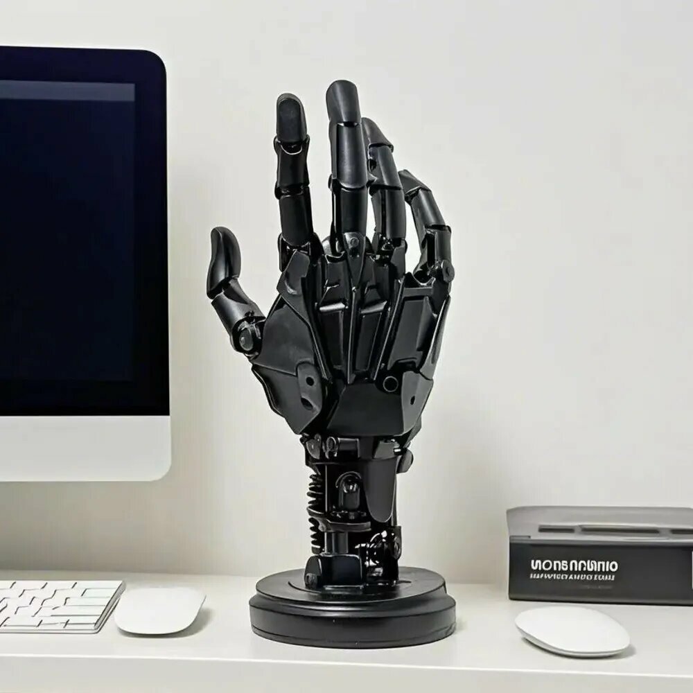 Фигурка механической руки из смолы - футуристичный декор для рабочего стола