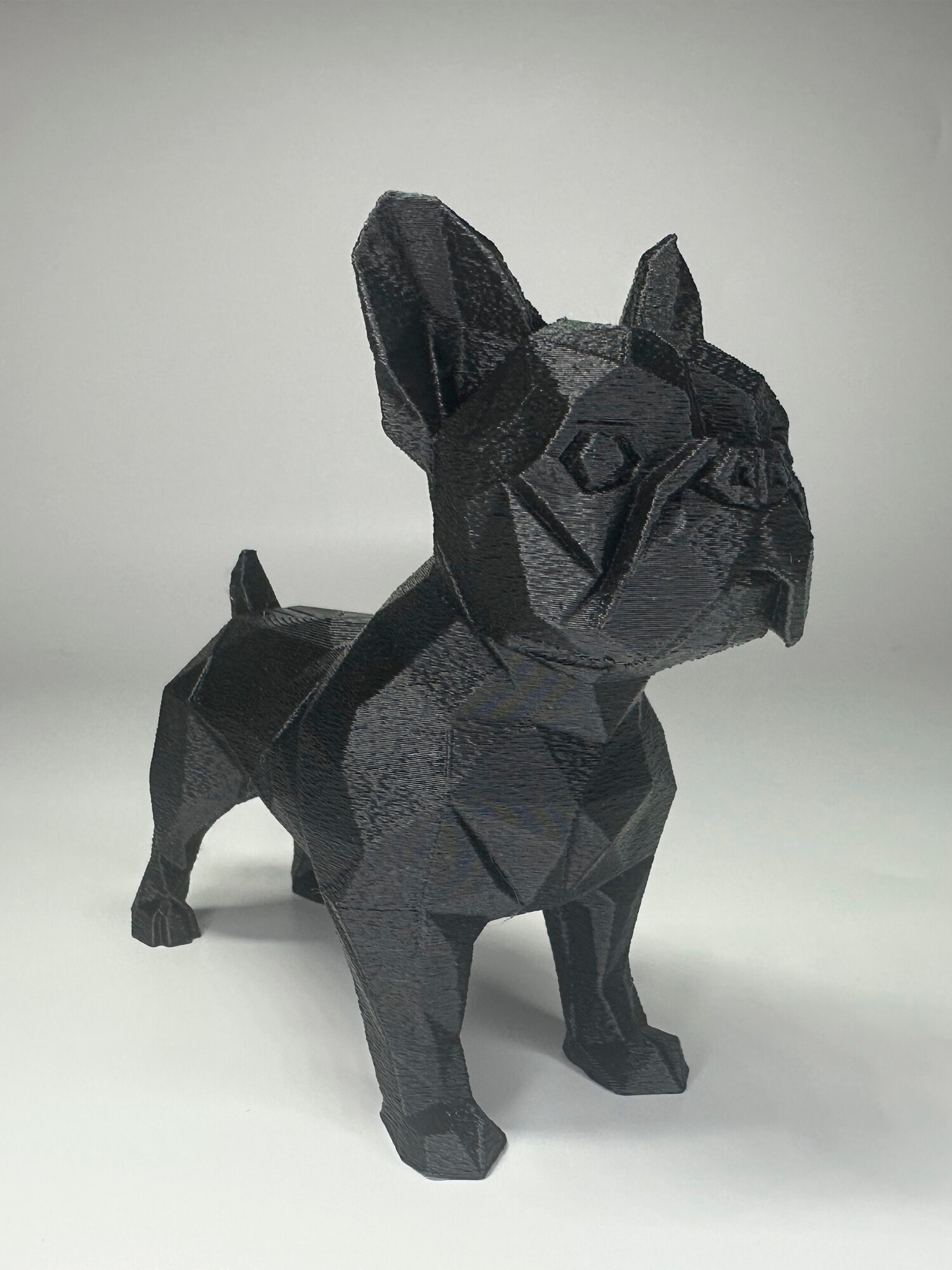 Статуэтка "Французский бульдог", геометрическая, пластик, чёрная, 11,4х12х5,6 см