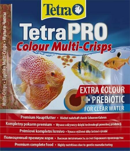 TETRA PRO COLOUR MULTI CRISPS 5 шт по 12 г высококачественный корм для всех видов декоративных рыб усиление и насыщенность красок