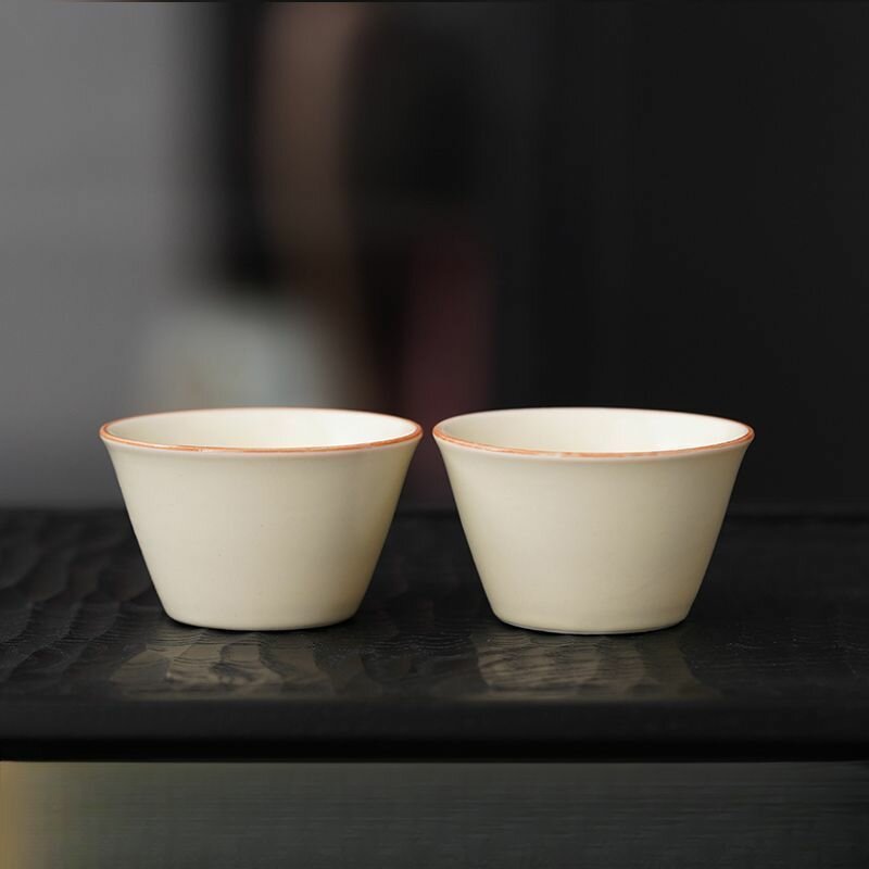 Чайная чашка "Жу Яо" полуручная работа, цвет "рисовый", эффект кракле