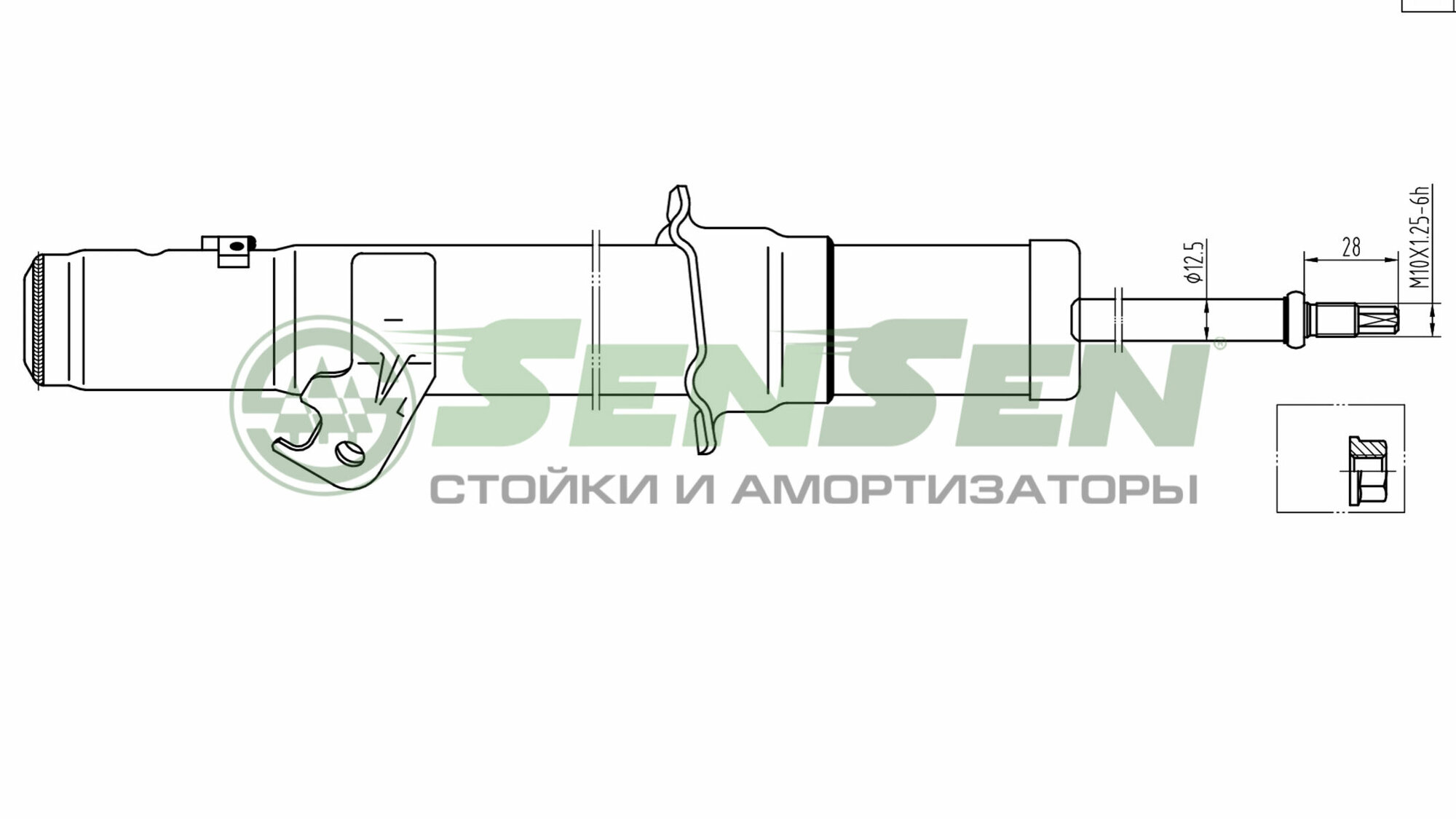 Амортизатор Mazda 6 08/02-07/08 Пер. лев. газ.(Sensen 42130167)