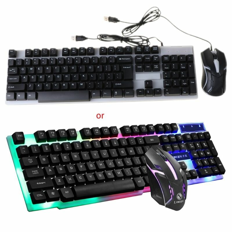 GTX300 USB проводная 104 клавиши RGB подсветка эргономичная игровая мышь клавиатура набор комплект сменных аксессуаров для компьютера и ПК
